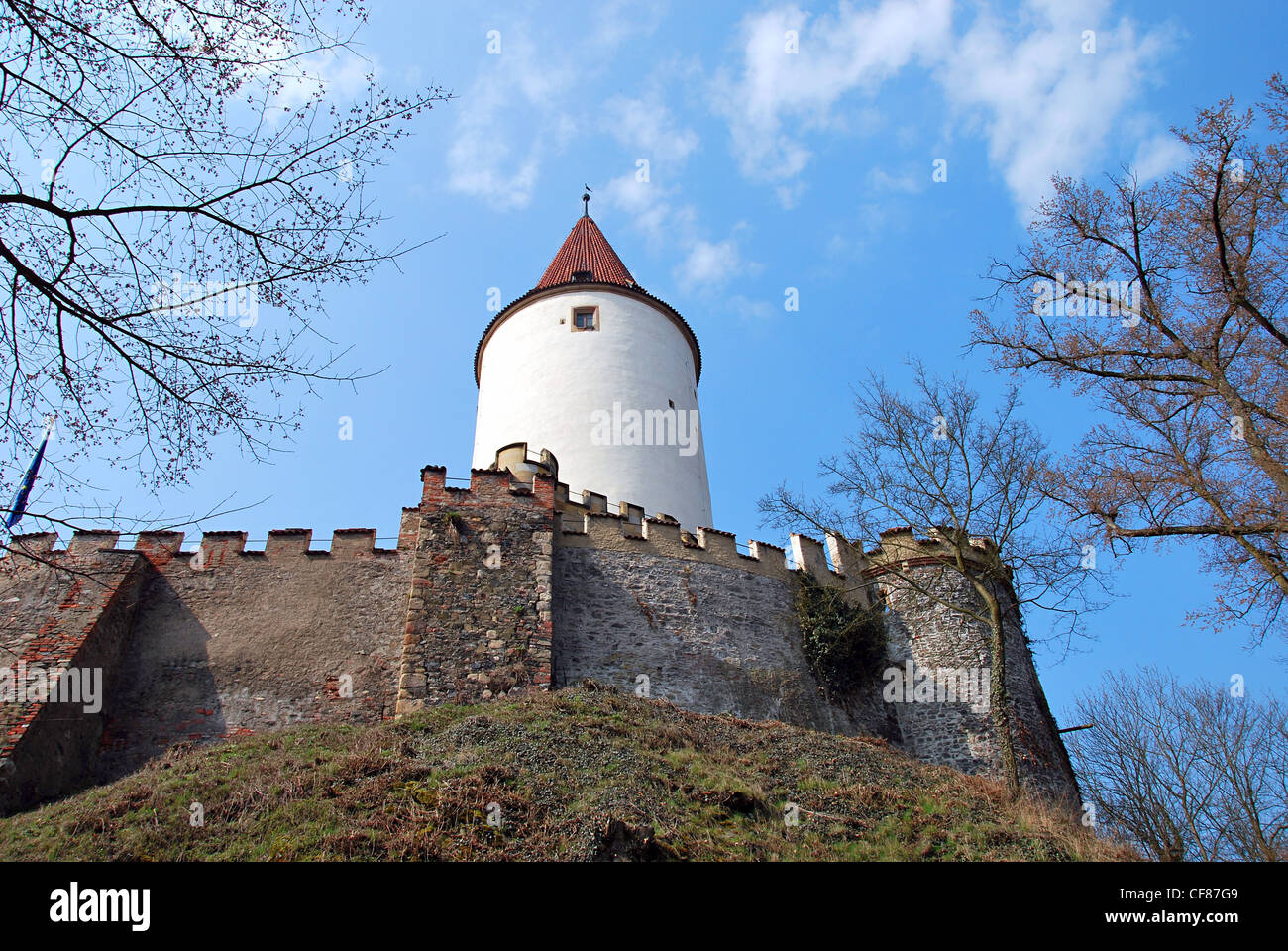 Tower of Krivoklat castle Stock Photo - Alamy