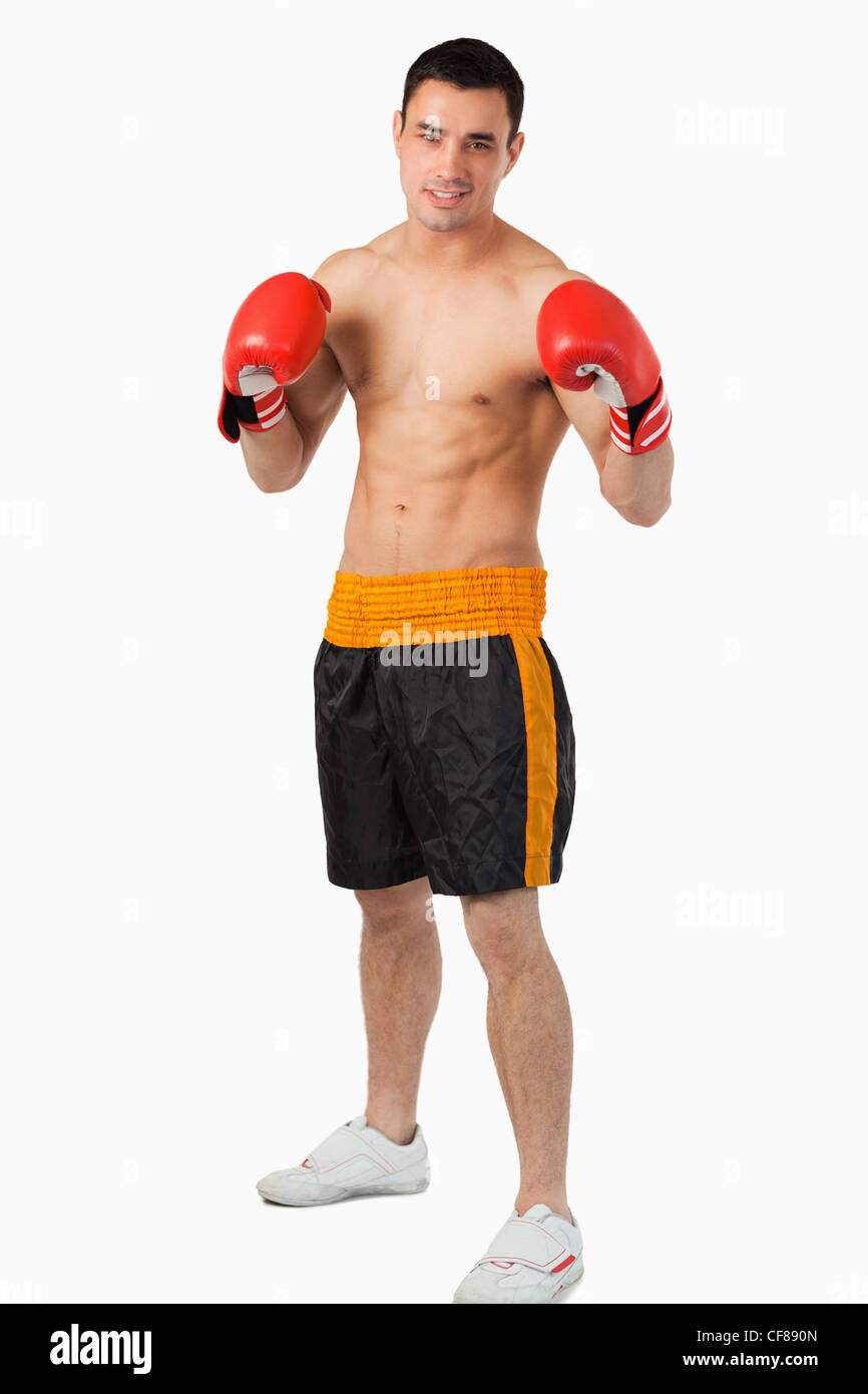 Young boxer fighting Stock Photo - Alamy