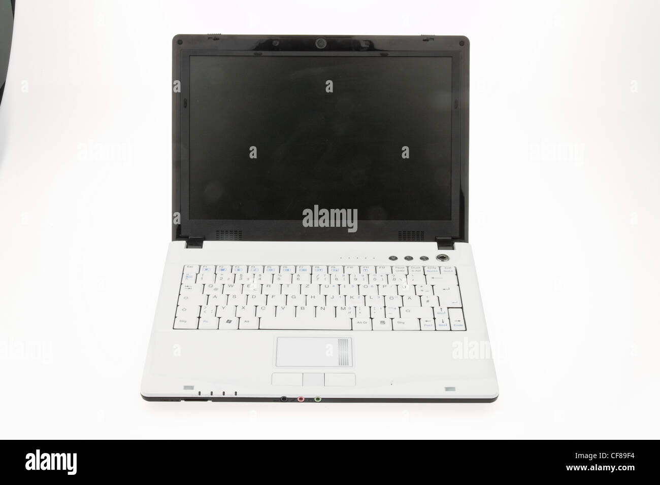 white laptop computer. isolated on white background Stock Photo - Alamy