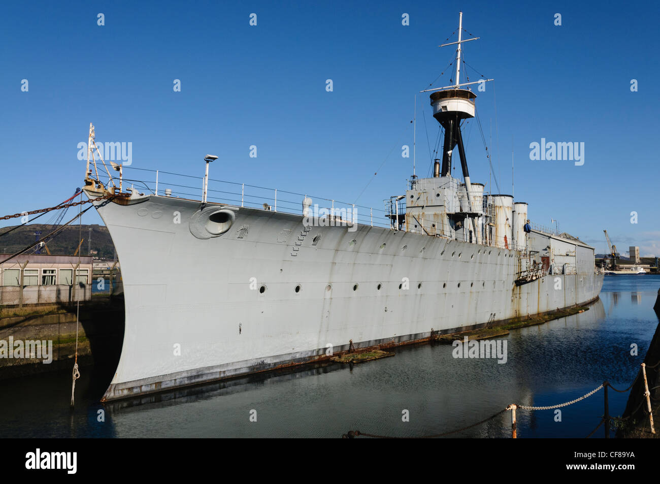 HMS Caroline, WW1 C-class cruiser, recently a Royal Navy training ...