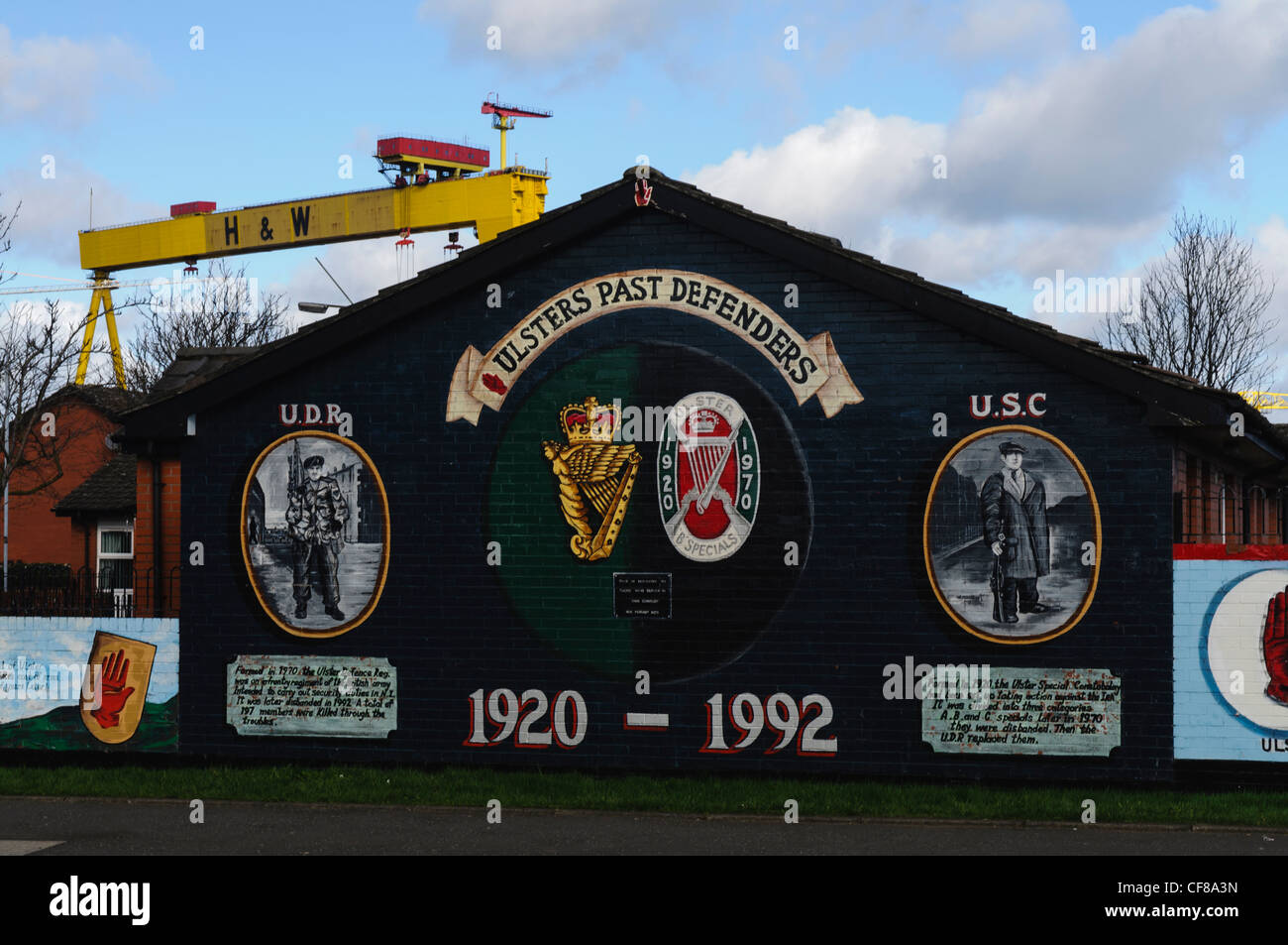 Loyalist Murals at "Freedom Corner", Newtownards Road, Belfast Stock ...