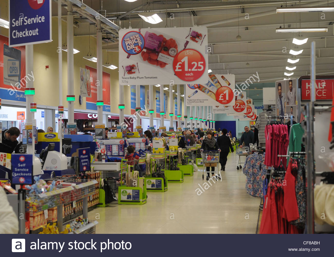 Inside Tesco Supermarket Superstore In High Resolution Stock ...