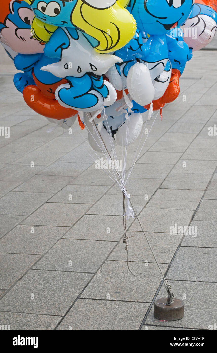 Character balloons fixed at ground Stock Photo - Alamy