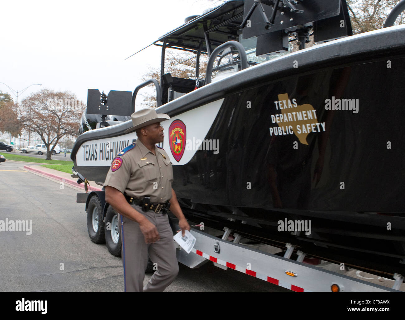 Texas DPS agent views newly commissioned patrol vessel. The boat Stock ...