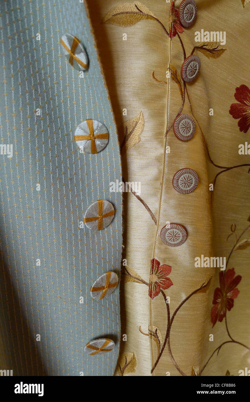 Colourful jacket and floral waistcoat with embroidered buttons Stock ...