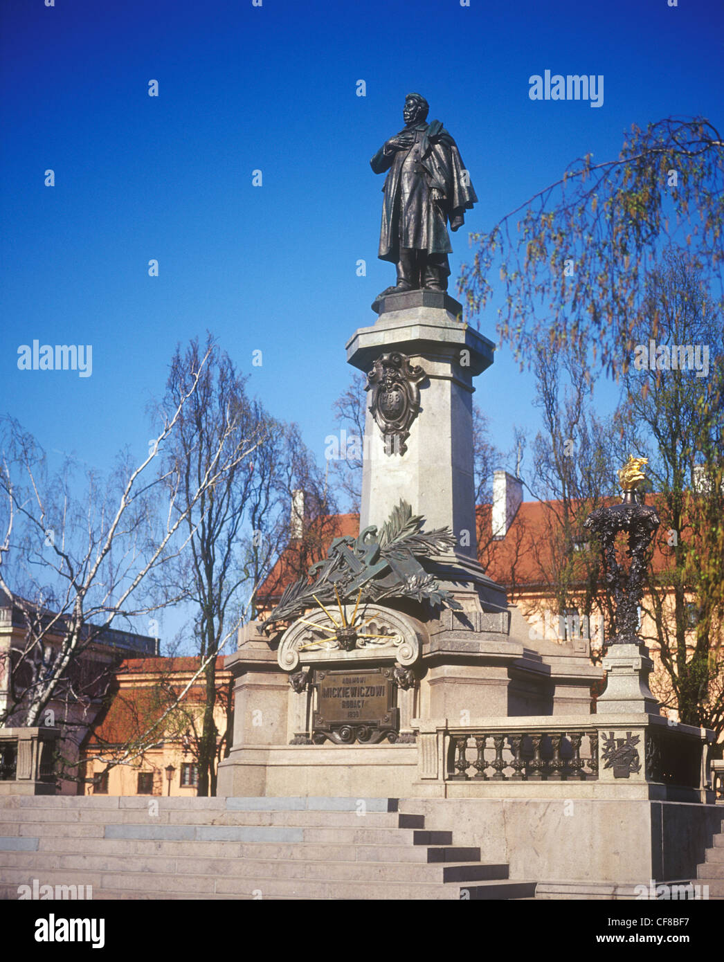 Statue of Adam Mickiewicz in Warsaw, Poland Stock Photo - Alamy