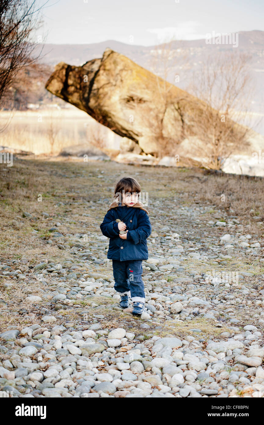 children play outdoor in nature at autumn day Stock Photo - Alamy