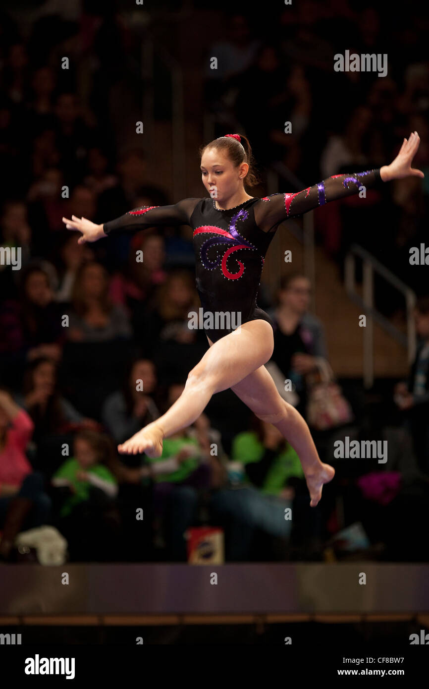 Georgia Simpson (AUS) competes in the balance beam event at the 2012 ...