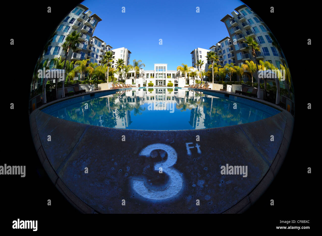 Swimming pool depth sign hi-res stock photography and images - Alamy