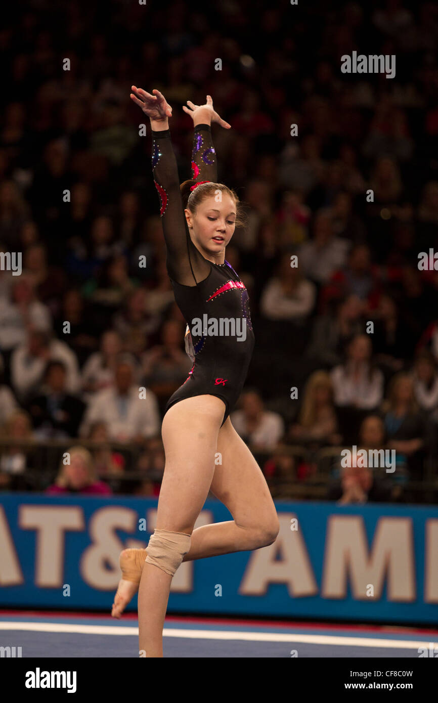 Georgia Simpson (AUS) competes in the floor exercise event at the 2012 ...
