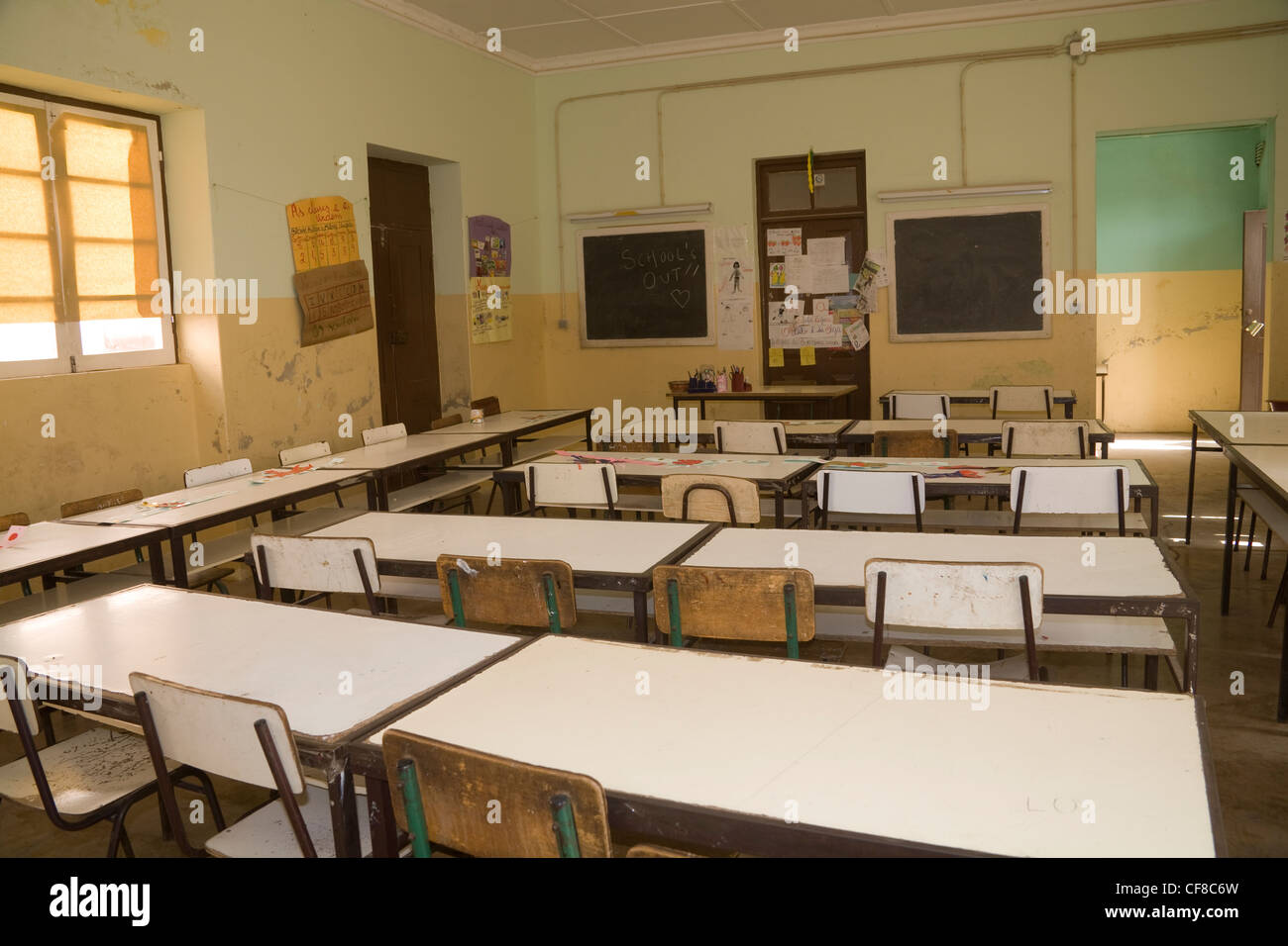 Sal Rei Boa Vista Cape Verde Class room inside the capital city Primary ...