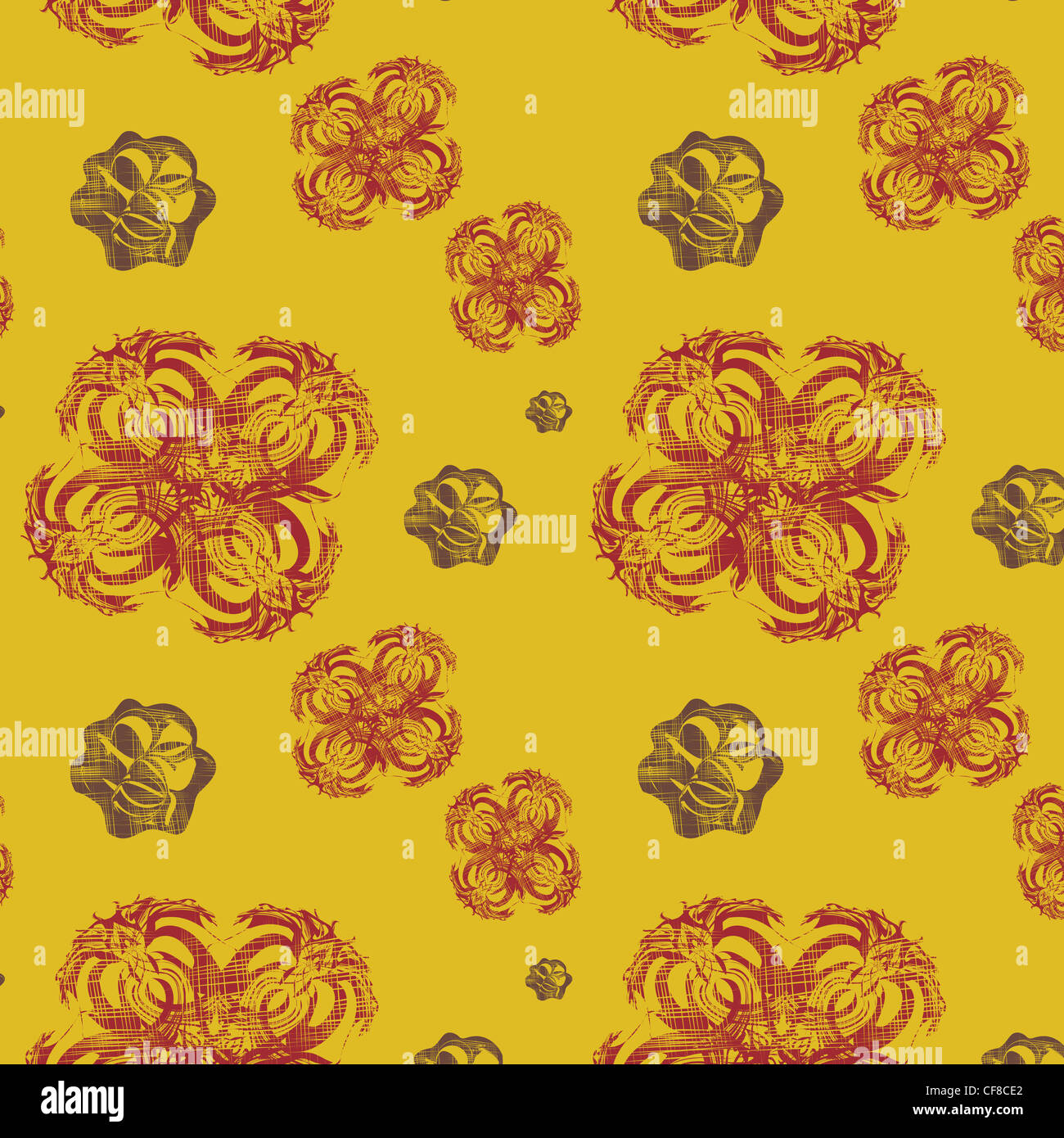 Yellow seamless background with original abstract elements, vector ...