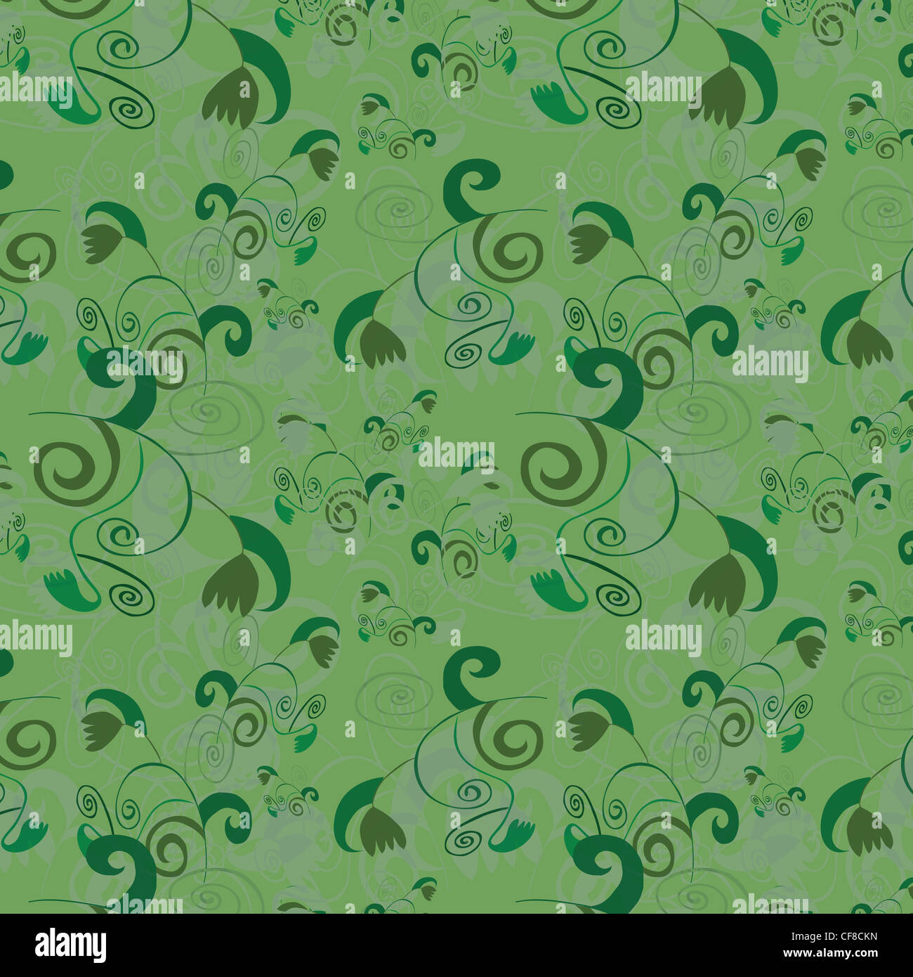 Seamless background with abstract plant, vector, illustration Stock ...