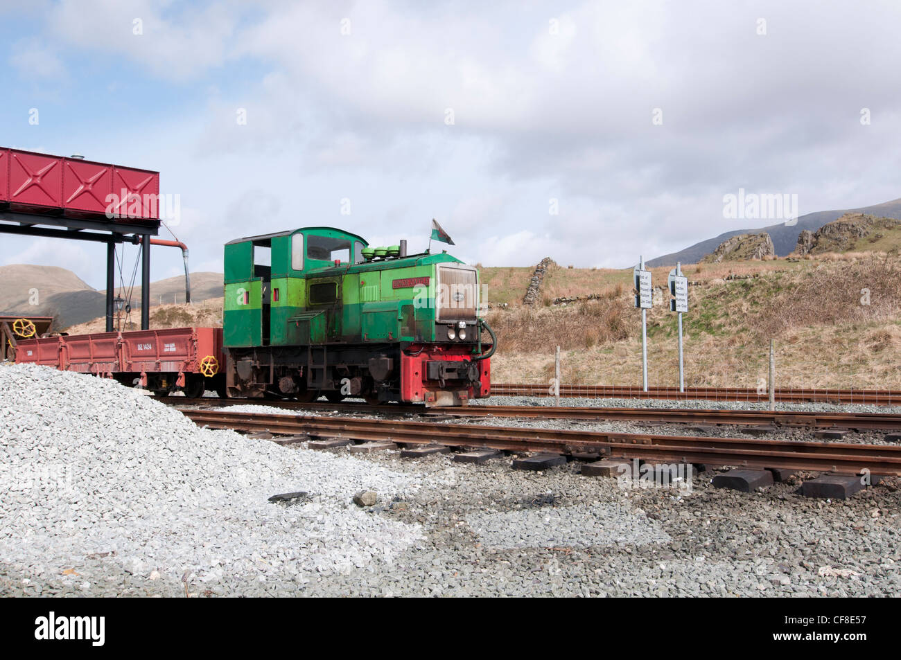 Upnor Castle staem engine on the track at Rhyd Ddu Snowdonia North ...