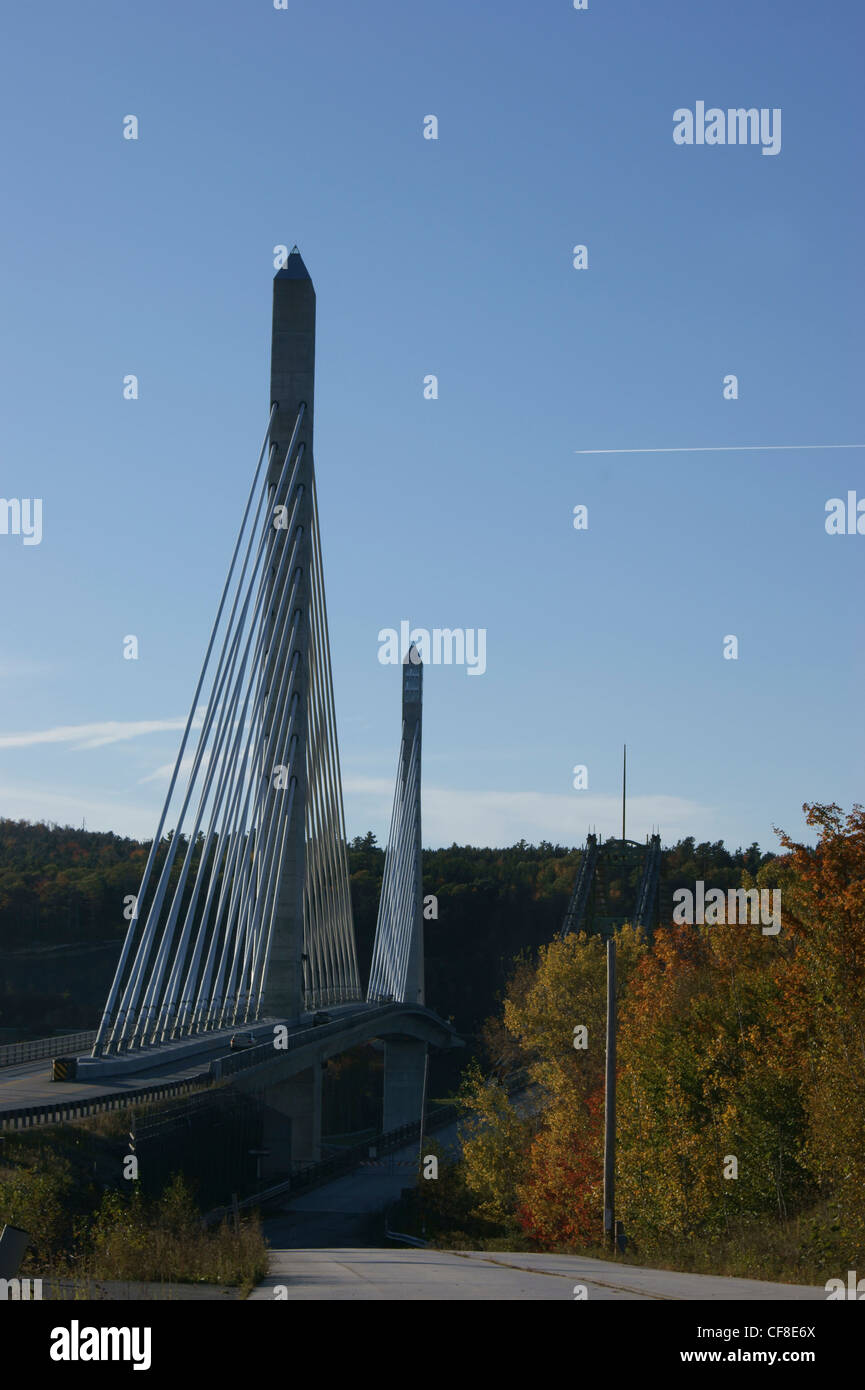 Penobscot Narrows Bridge Observatory spanning the Penobscot River in ...