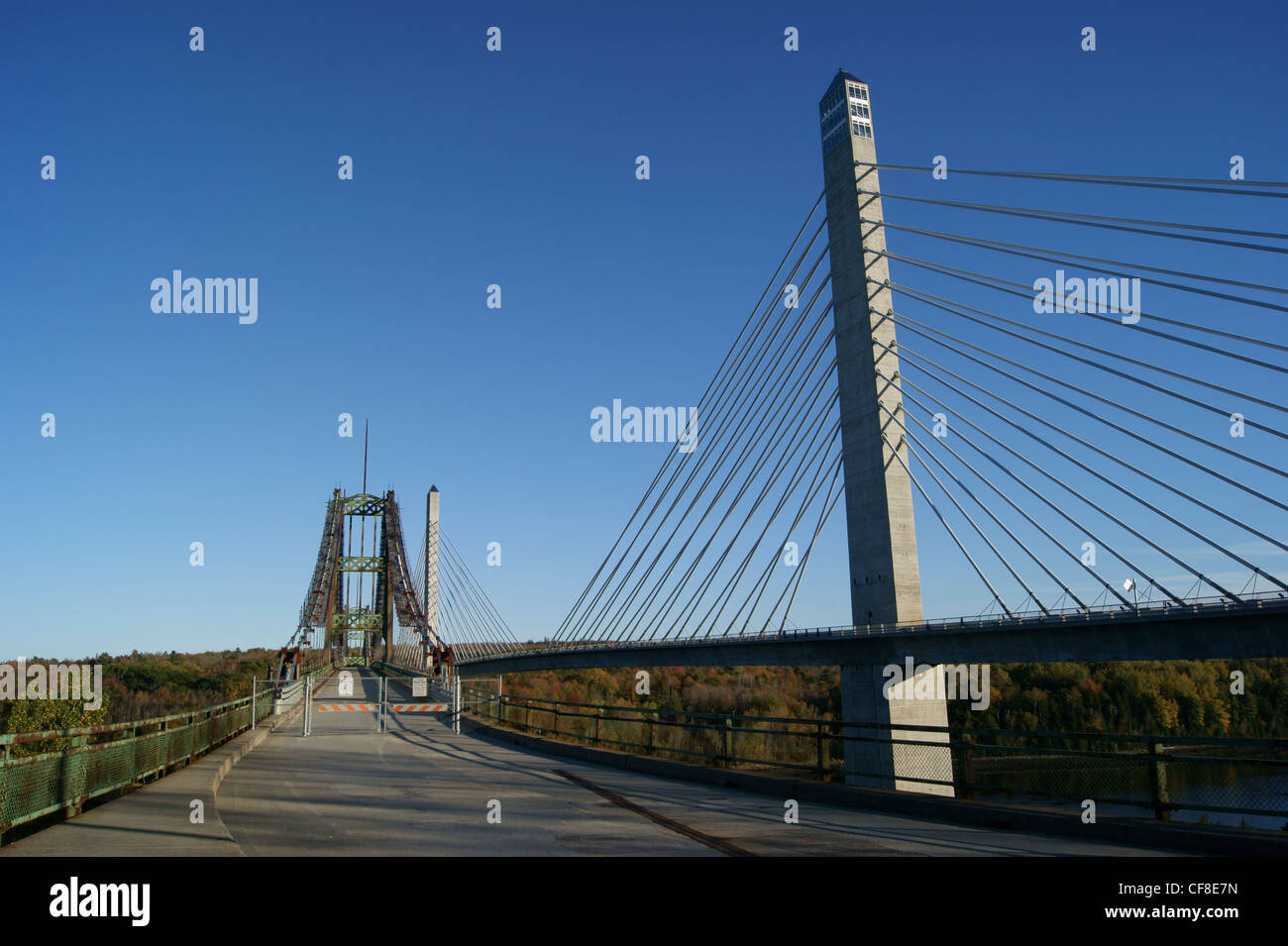 Penobscot Narrows Bridge Observatory spanning the Penobscot River in ...