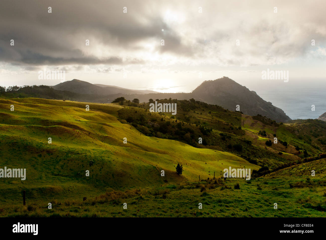 St Helena island in the South Atlantic Ocean looking toward Blue Hill ...