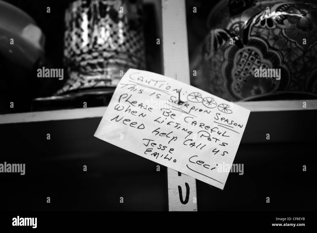 Scorpion Warning Sign Stock Photo - Alamy