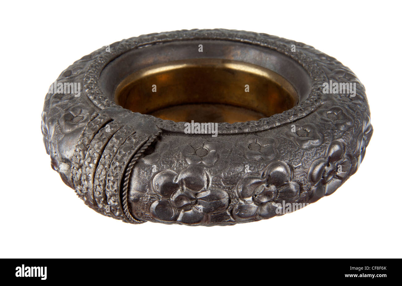 Metal ash-tray isolated on white background Stock Photo - Alamy