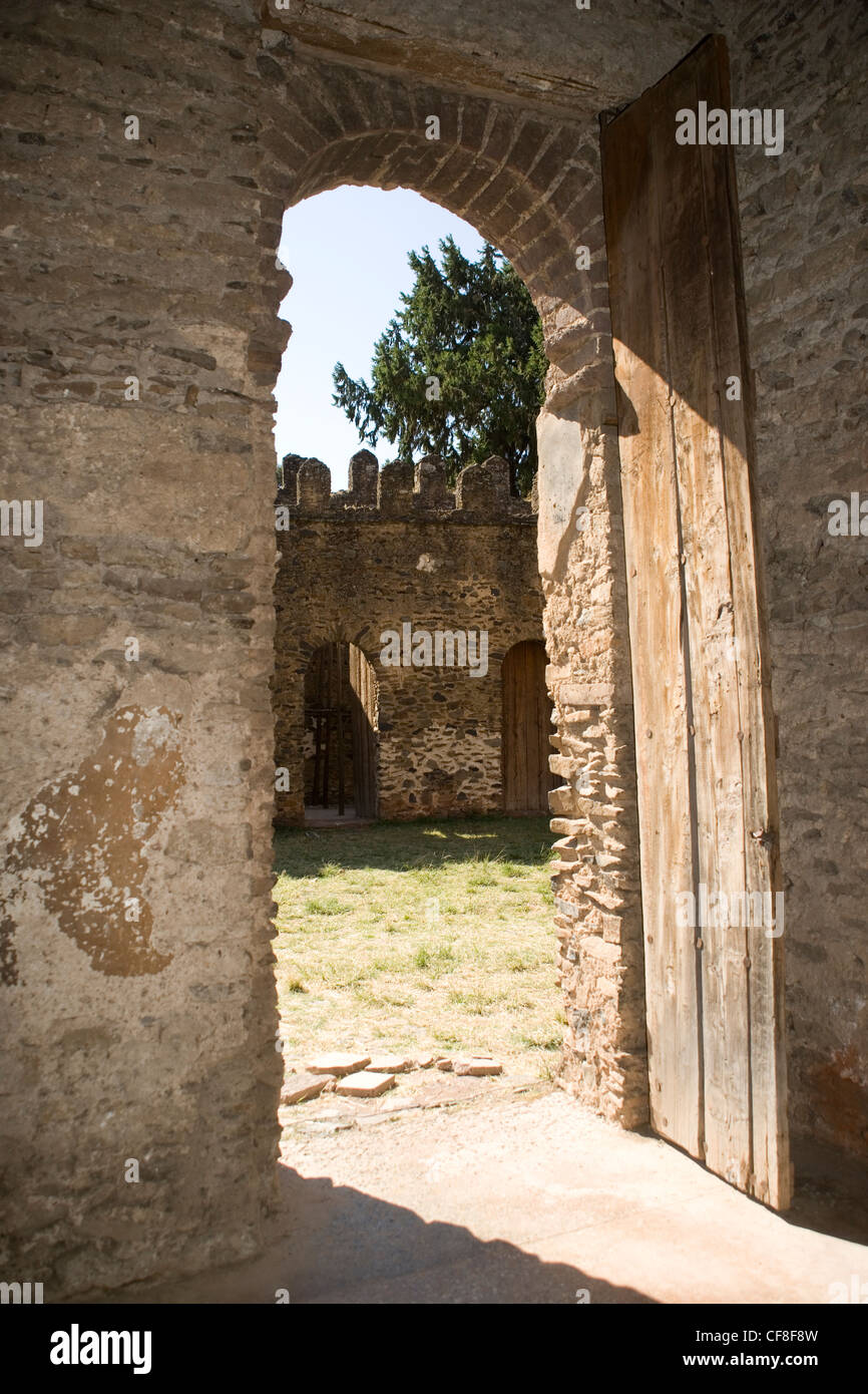 Bakaffa's Palace castle in the Royal Enclosure in Gonder, Ethiopia ...