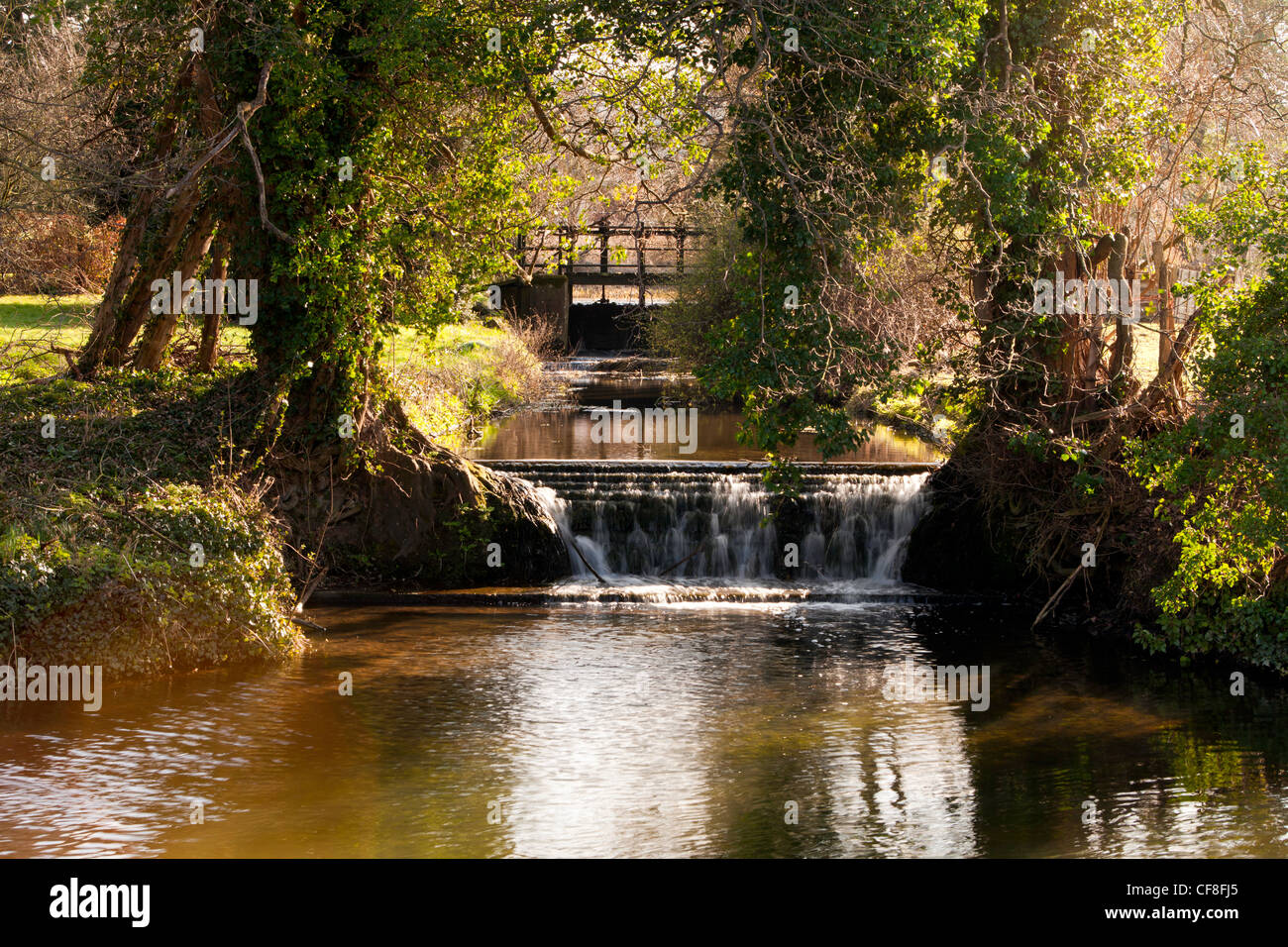 Bridge and cascade Stock Photo - Alamy