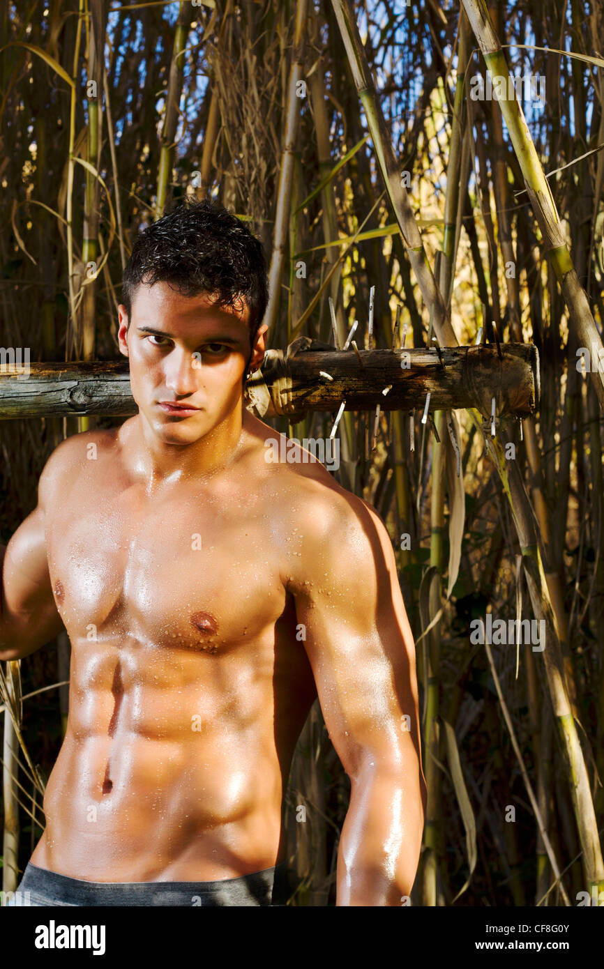 View of a fighter man holding a medieval mace weapon Stock Photo - Alamy