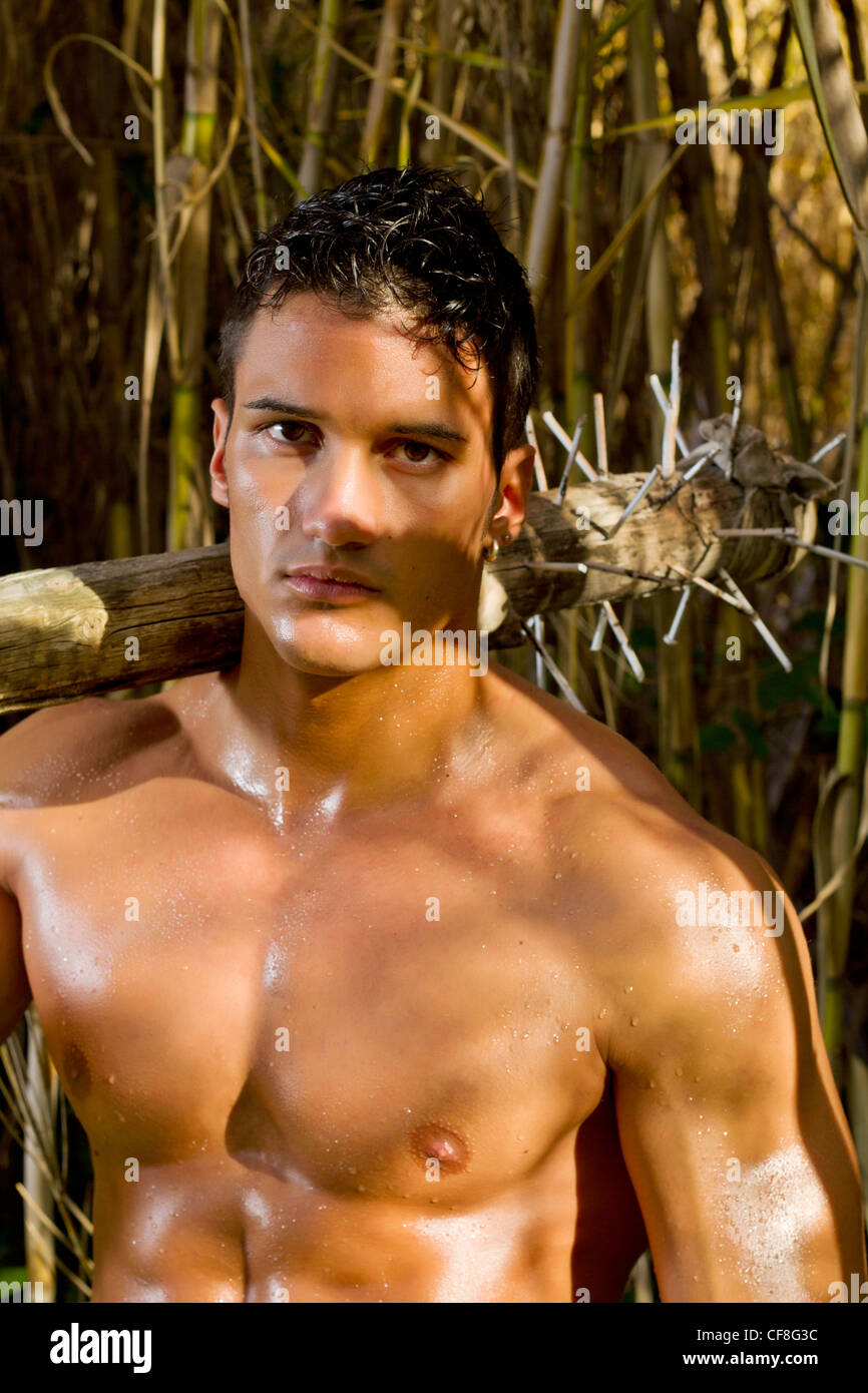 View of a fighter man holding a medieval mace weapon Stock Photo - Alamy