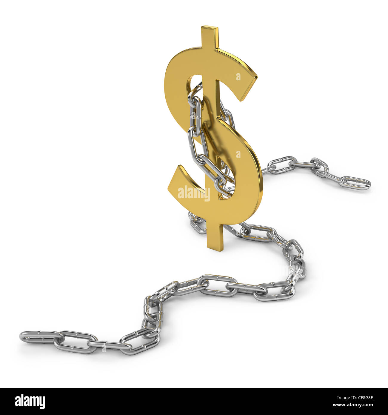 Dollar currency symbol in chains as economic mismanagement Stock Photo ...
