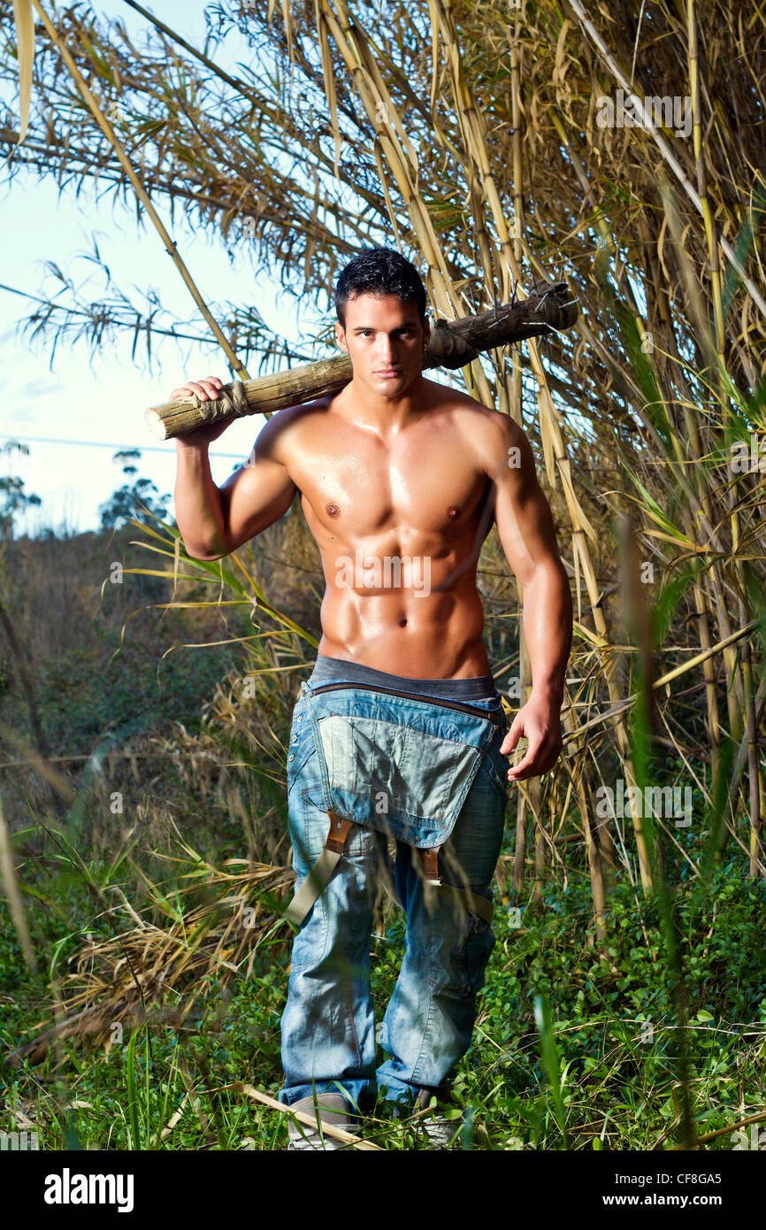View of a fighter man holding a medieval mace weapon Stock Photo - Alamy