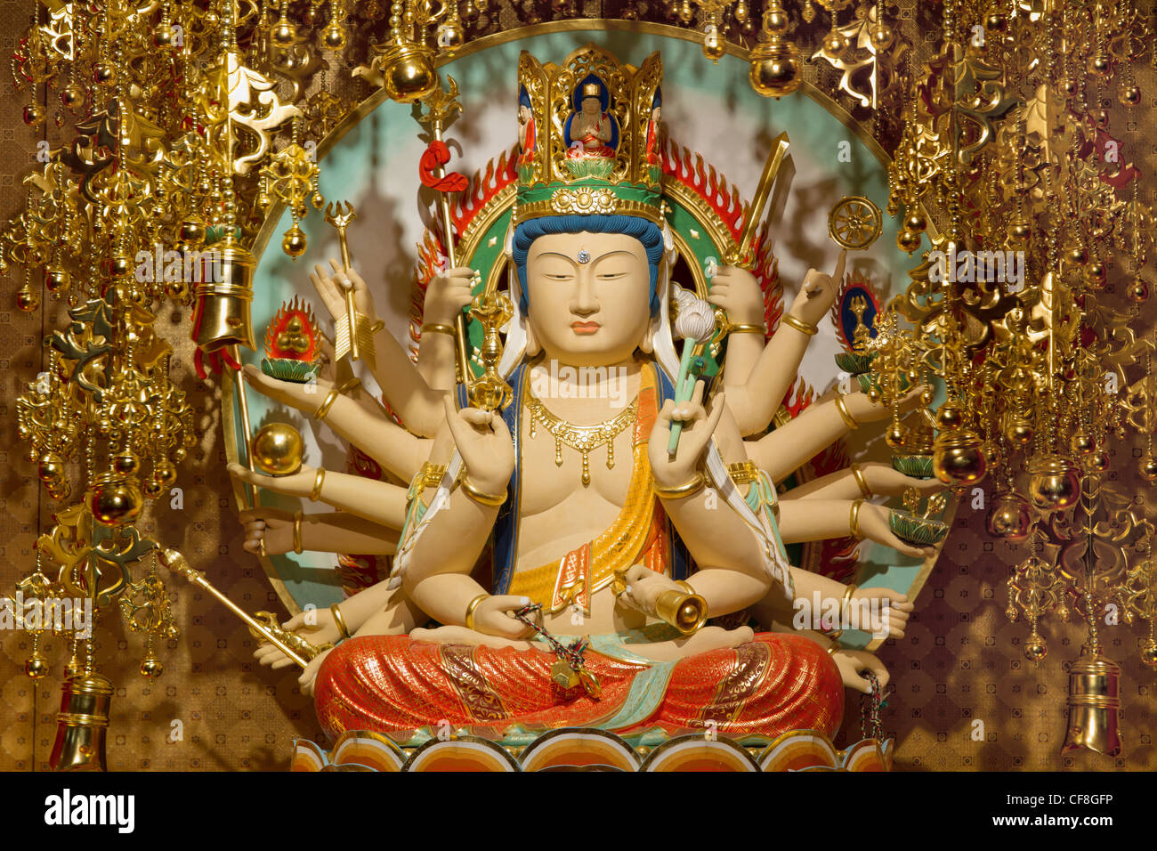 Longevity Bodhisattva Samantabhadra Goddess Statue in Buddhist Temple ...