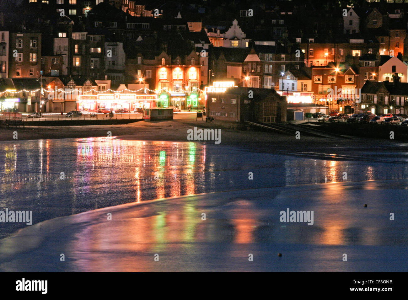 Scarborough sea front at night Stock Photo - Alamy