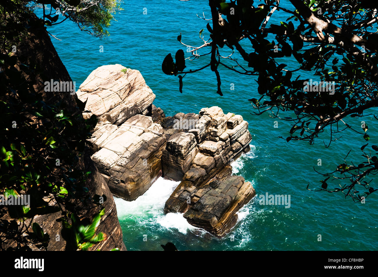 View down of Swami Rock from the Koneswaram Hindu temple in the ...