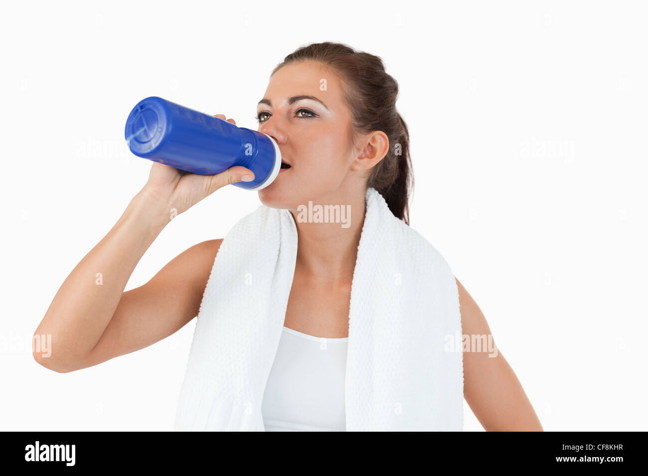 Atletic female taking a sip of water after workout Stock Photo - Alamy