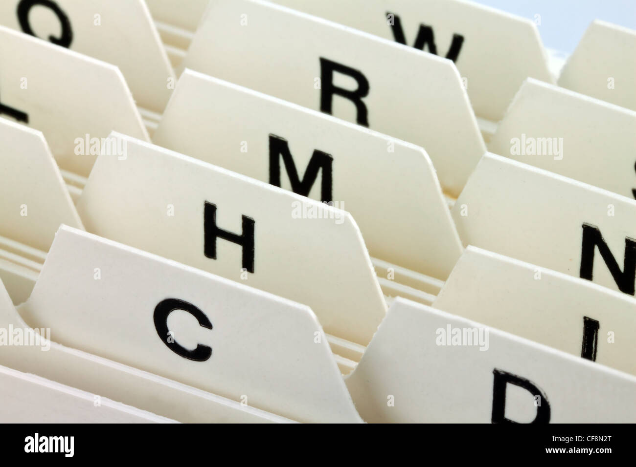 alphabetical index to sort index cards. addresses customer and patient ...