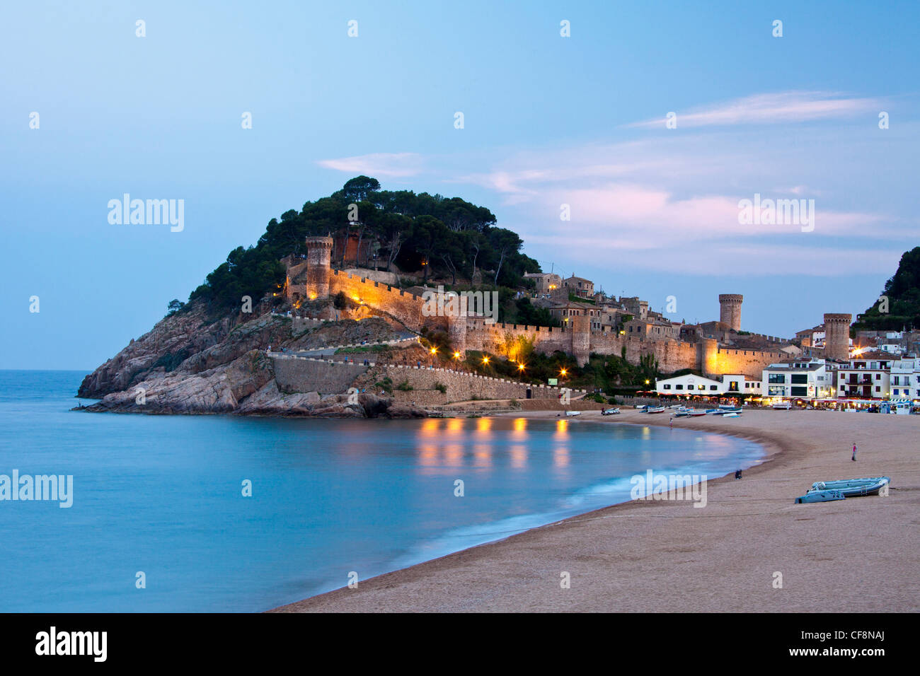 Spain, Europe, Girona Province, Costa Brava, Coast, Tossa de Mar, beach ...