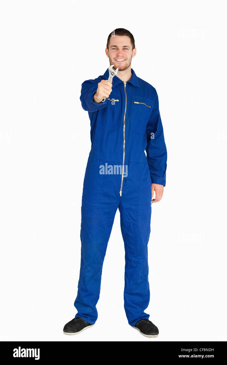 Young workman in uniform Cut Out Stock Images & Pictures - Alamy