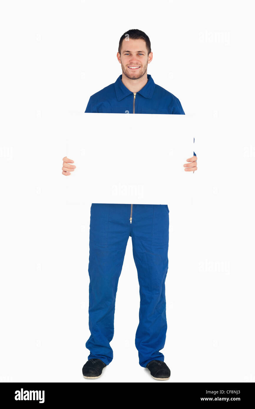 Mechanic holding banner hi-res stock photography and images - Alamy