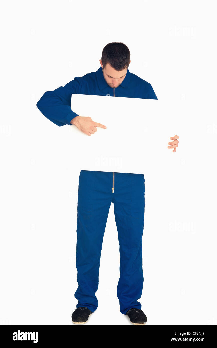 Mechanic holding banner hi-res stock photography and images - Alamy