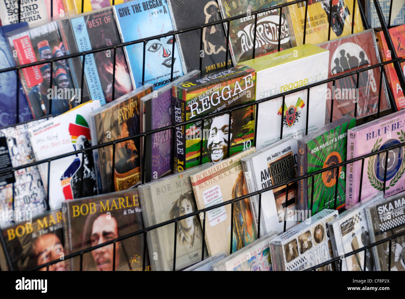 Shop display of reggae music CDs Stock Photo - Alamy