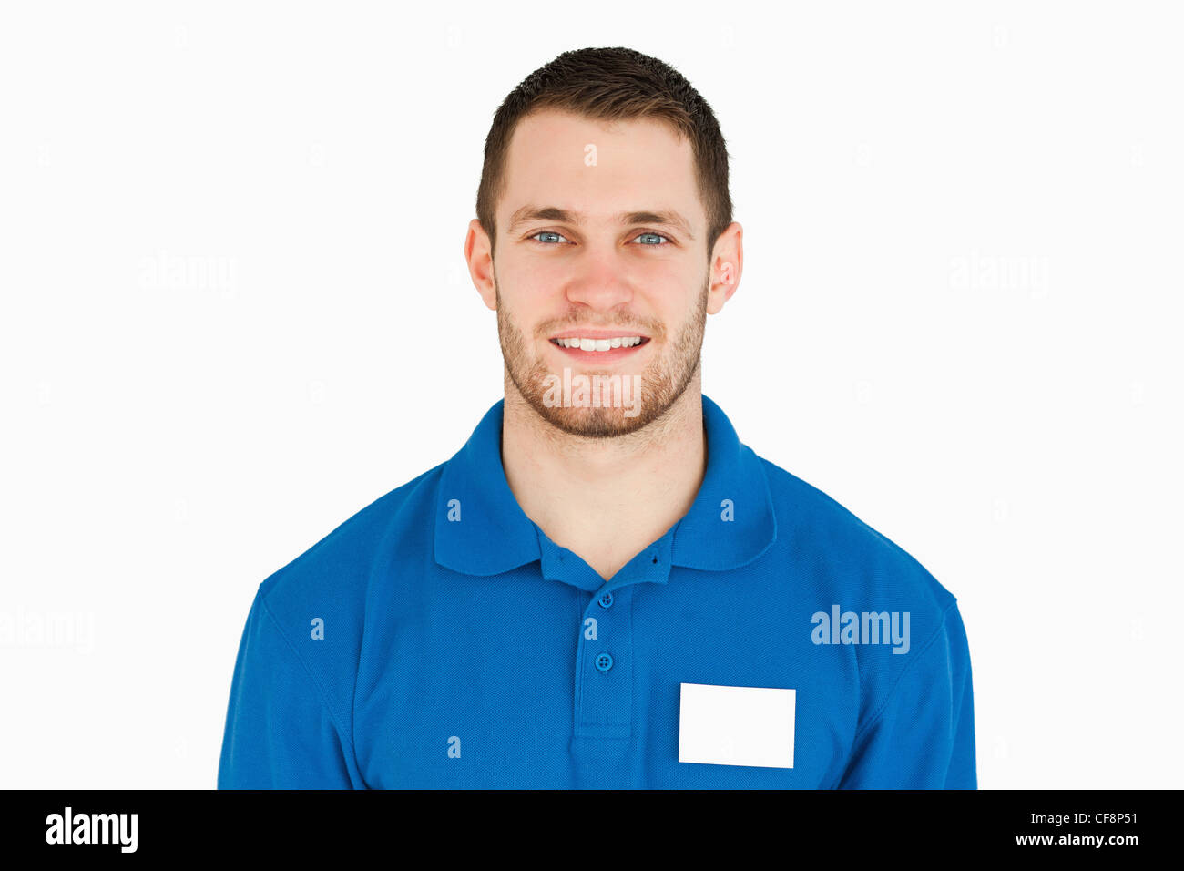 Smiling young sales assistant Stock Photo - Alamy