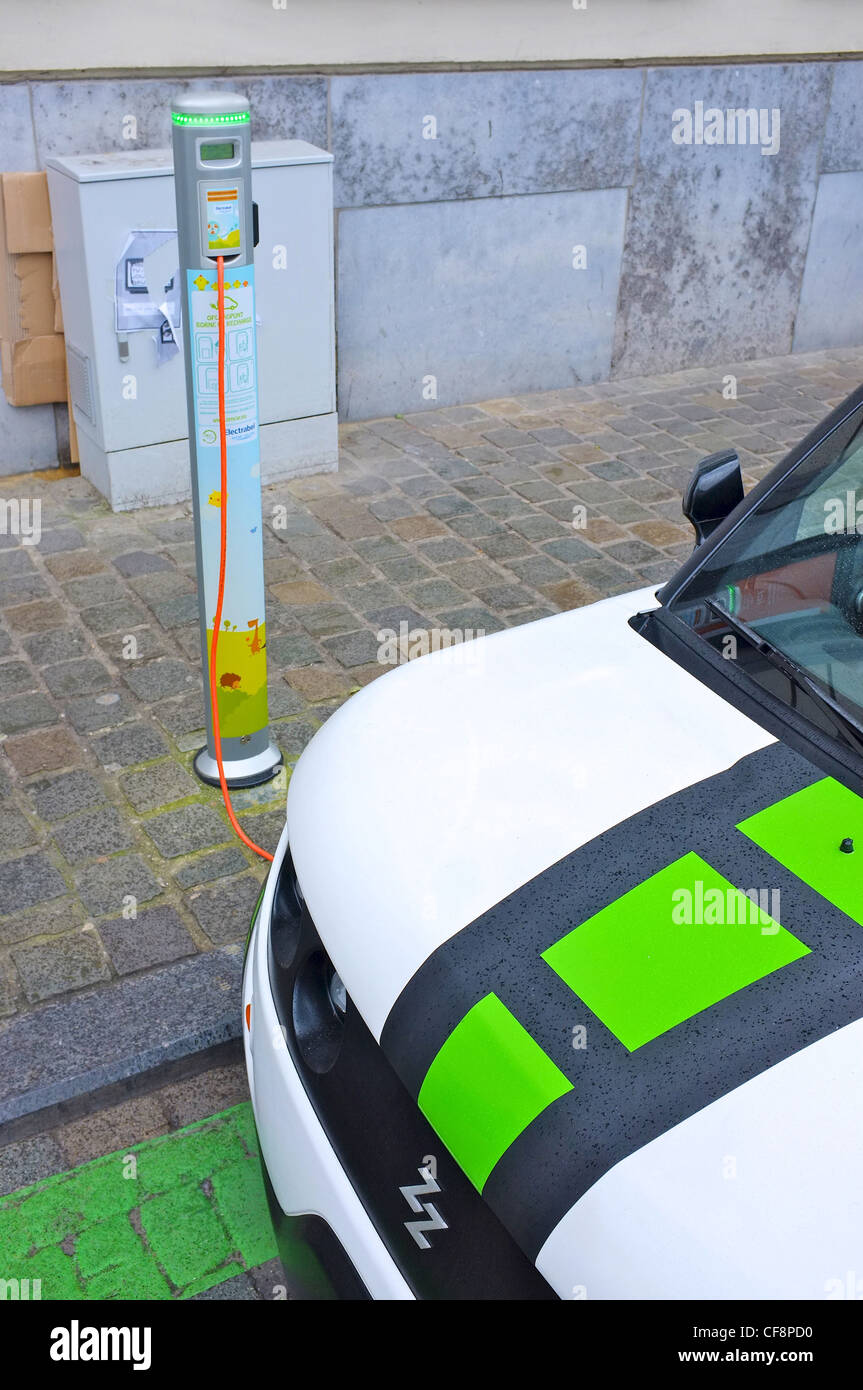 Green energy "Zen Car" electric car-share vehicle charging up in ...