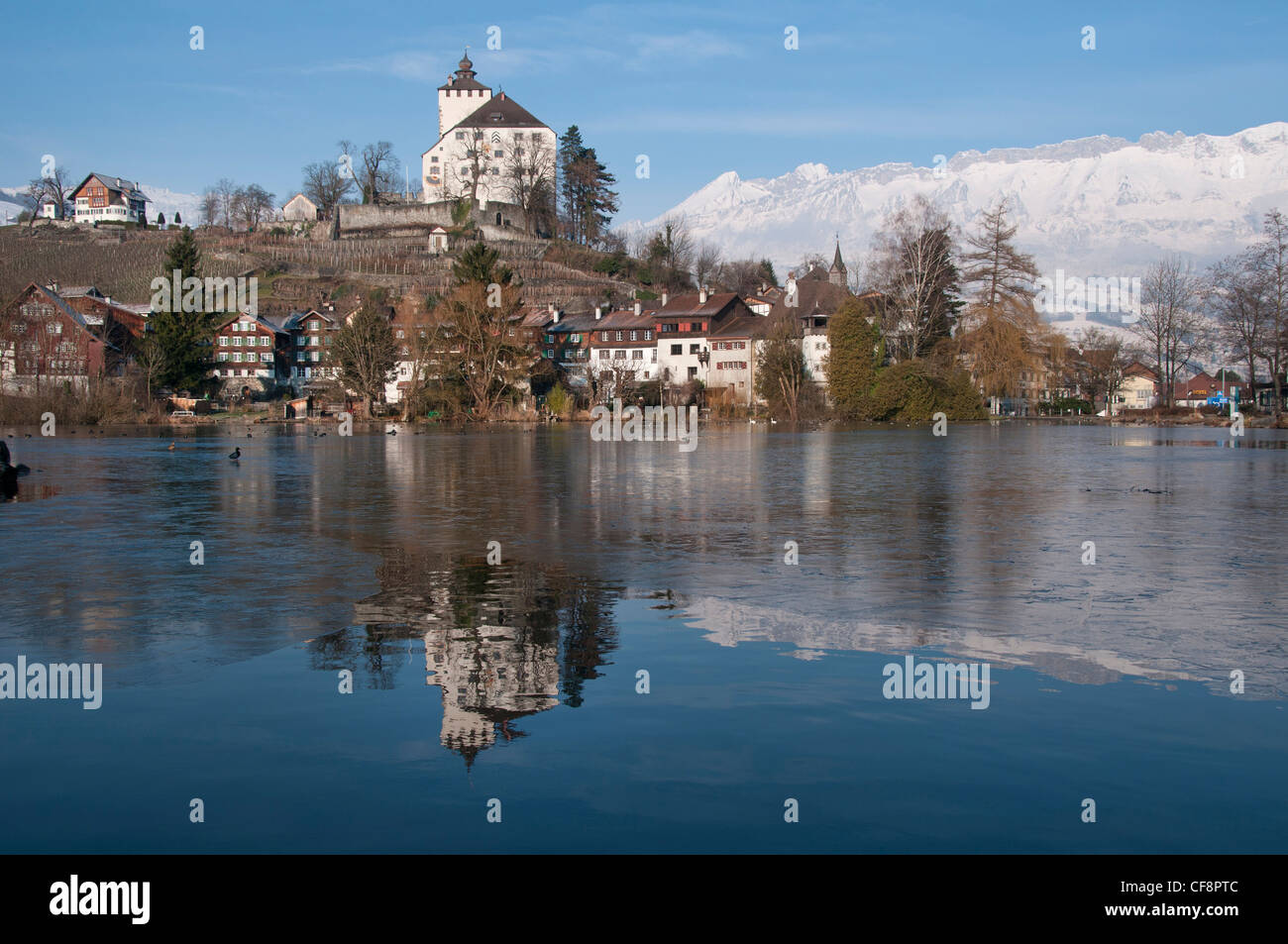Castle, Village, werdenberg, canton St. Gallen, Switzerland, medieval ...