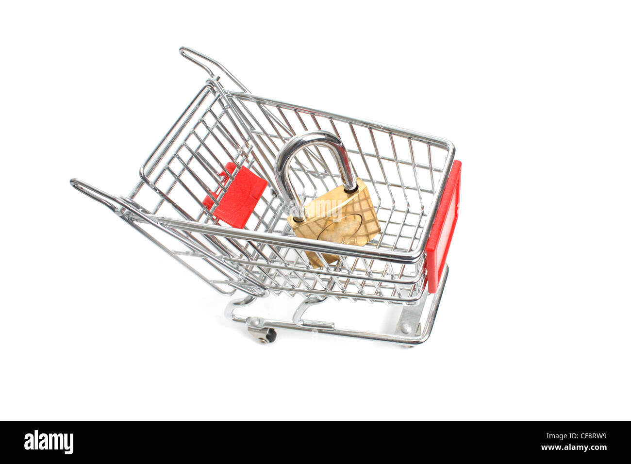 A miniature shopping trolley in studio Stock Photo - Alamy