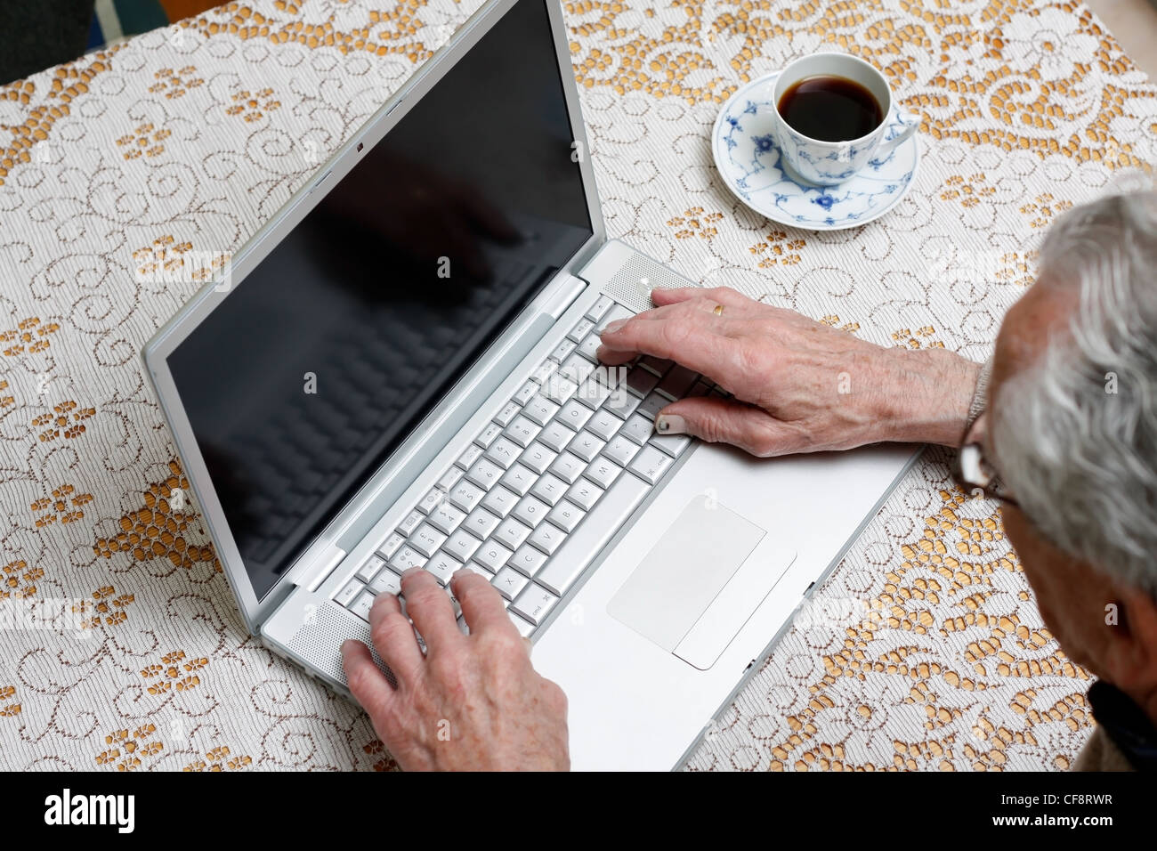 Old man computer screen High Resolution Stock Photography and Images ...