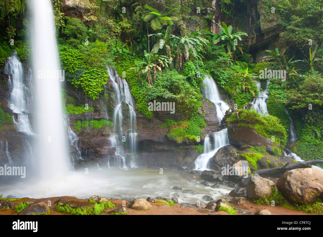 Curug orog, Indonesia, Asia, Java, primeval forest, jungle, rain forest ...