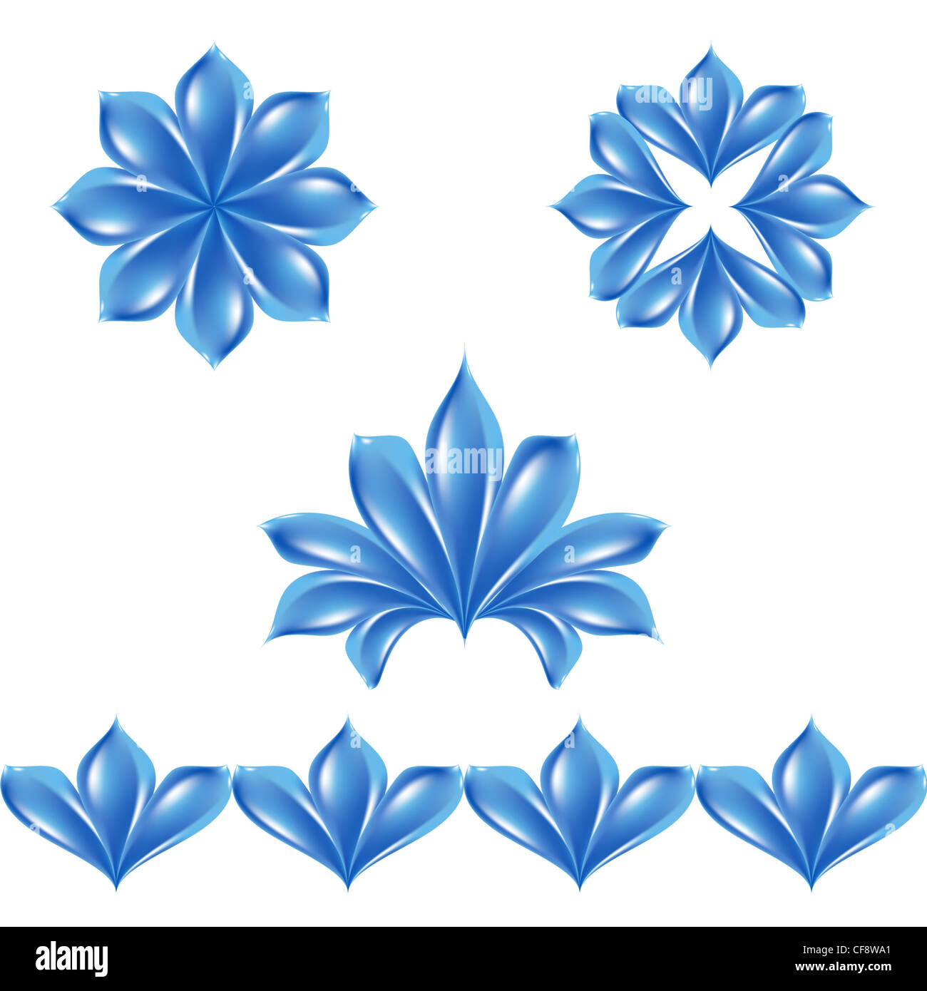 Set of different petals isolated on white background Stock Photo - Alamy