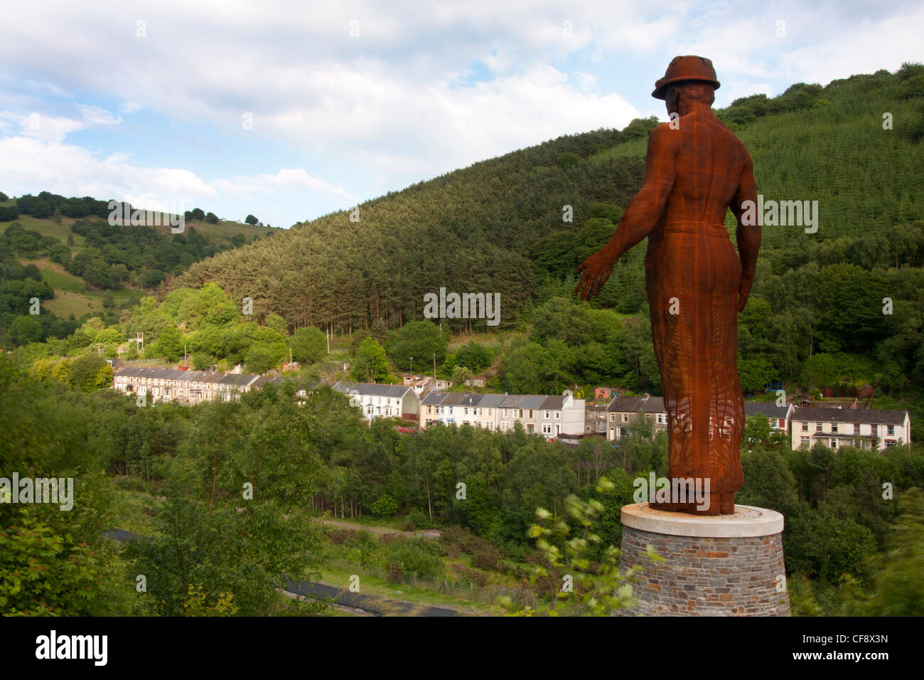 The Six Bells mining memorial overlooking the mining village of ...