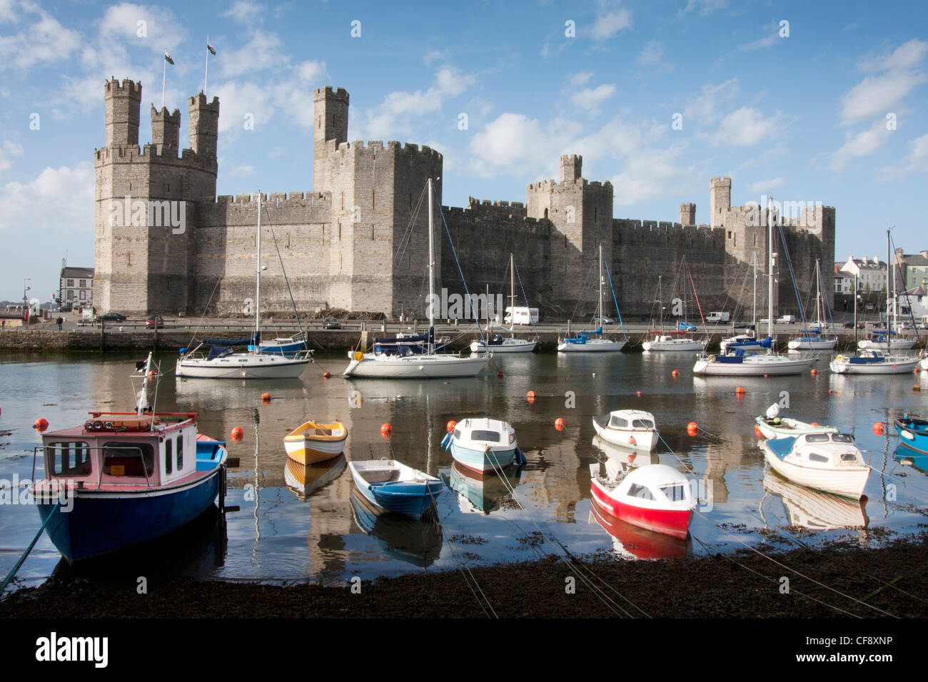 Caernarfon Castle is a medieval building in Gwynedd Stock Photo - Alamy