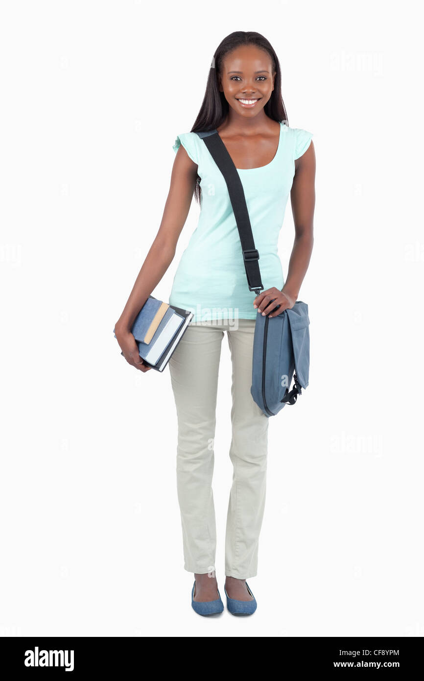 Smiling young student ready for class Stock Photo - Alamy