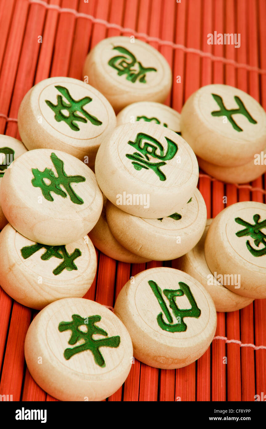 set of pieces of Xiangqi, Chinese chess game Stock Photo - Alamy